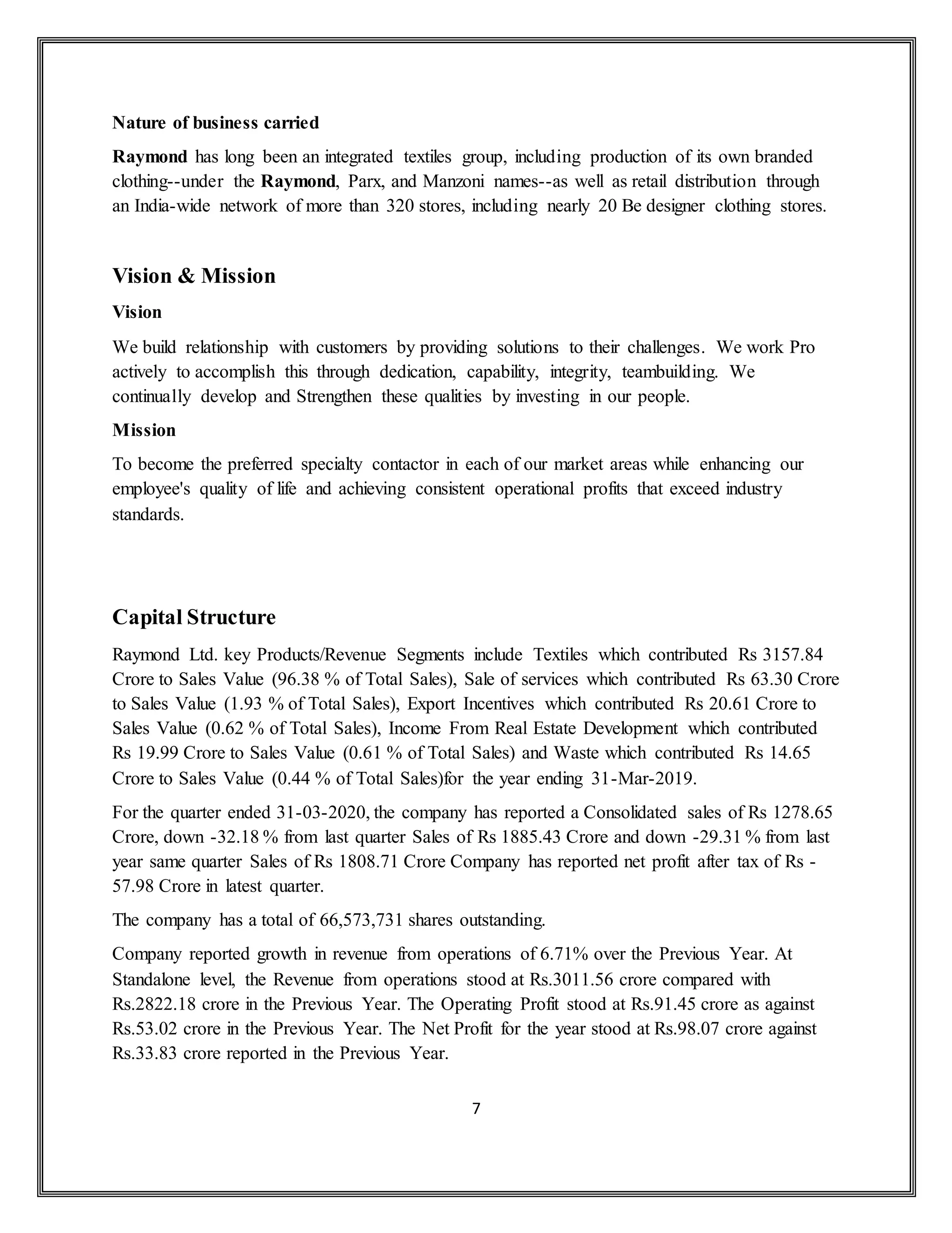 Raymond Ltd | DOCX