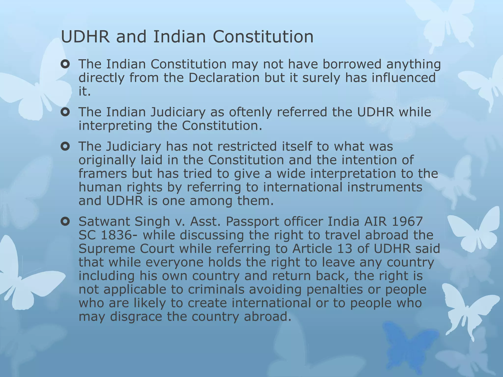 Udhr and indian constitution | PPTX