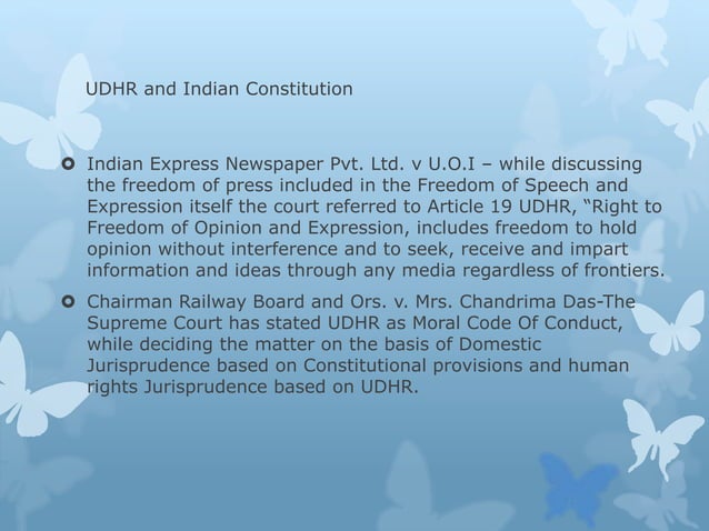 Udhr and indian constitution | PPTX