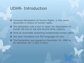 Udhr and indian constitution | PPTX