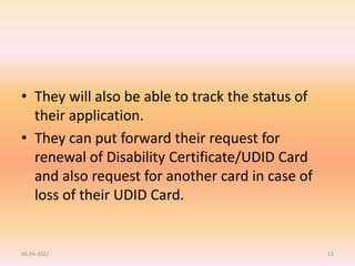 Unique ID for Persons with Disabilities | PPTX