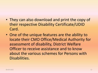 Unique ID for Persons with Disabilities | PPTX
