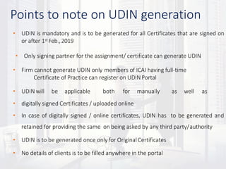 Udin ICAI for certification | PDF