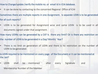 Udin ICAI for certification | PDF