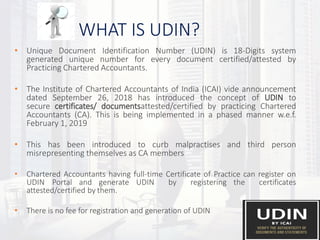 Udin ICAI for certification | PPT