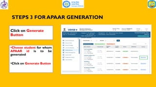 UDISE - APAAR Generation for CBSE SCHOOL | PPTX