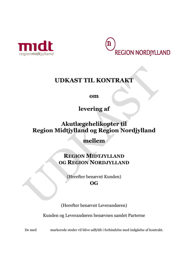 Udkast til kontrakt helikopter | PDF