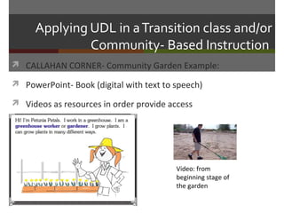 UDL in Transition Programs and CBI | PPT