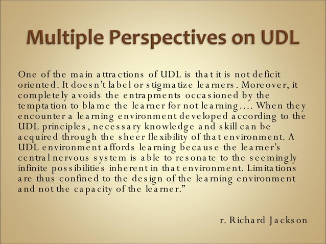 UDL Presentation for ED621 | PPT