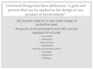 Universal Design | PPTX | Special Education | Education