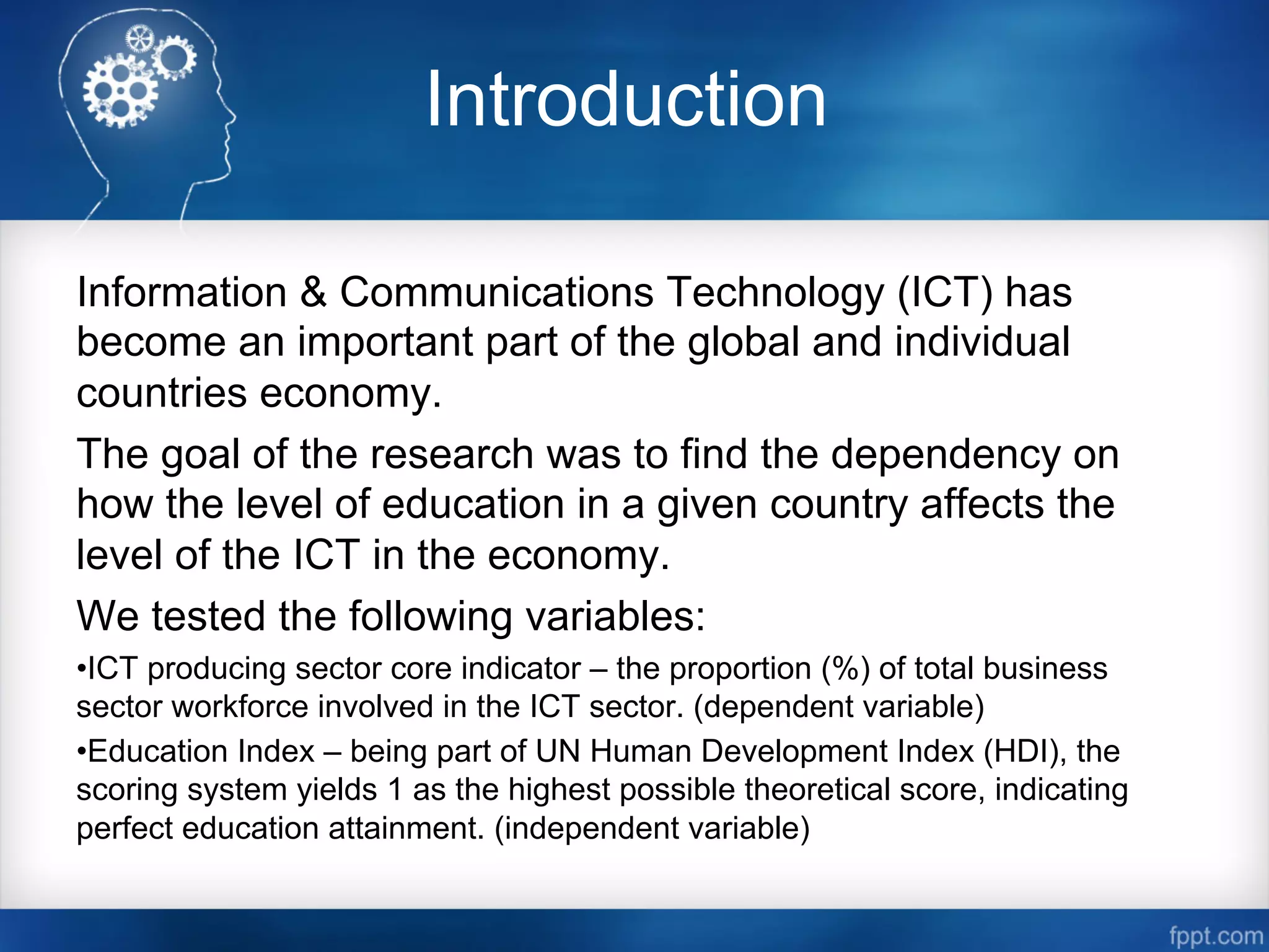 Statistical analysis in Information & Communications technology area | PDF