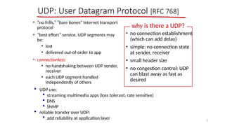 User Datagram protocol (UDP) - communication networks | PPTX