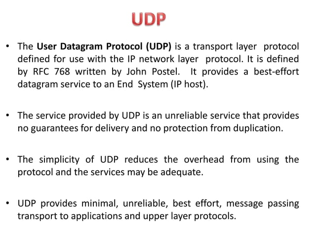 UDP and TCP header.ppt | Computer Networking | Computing