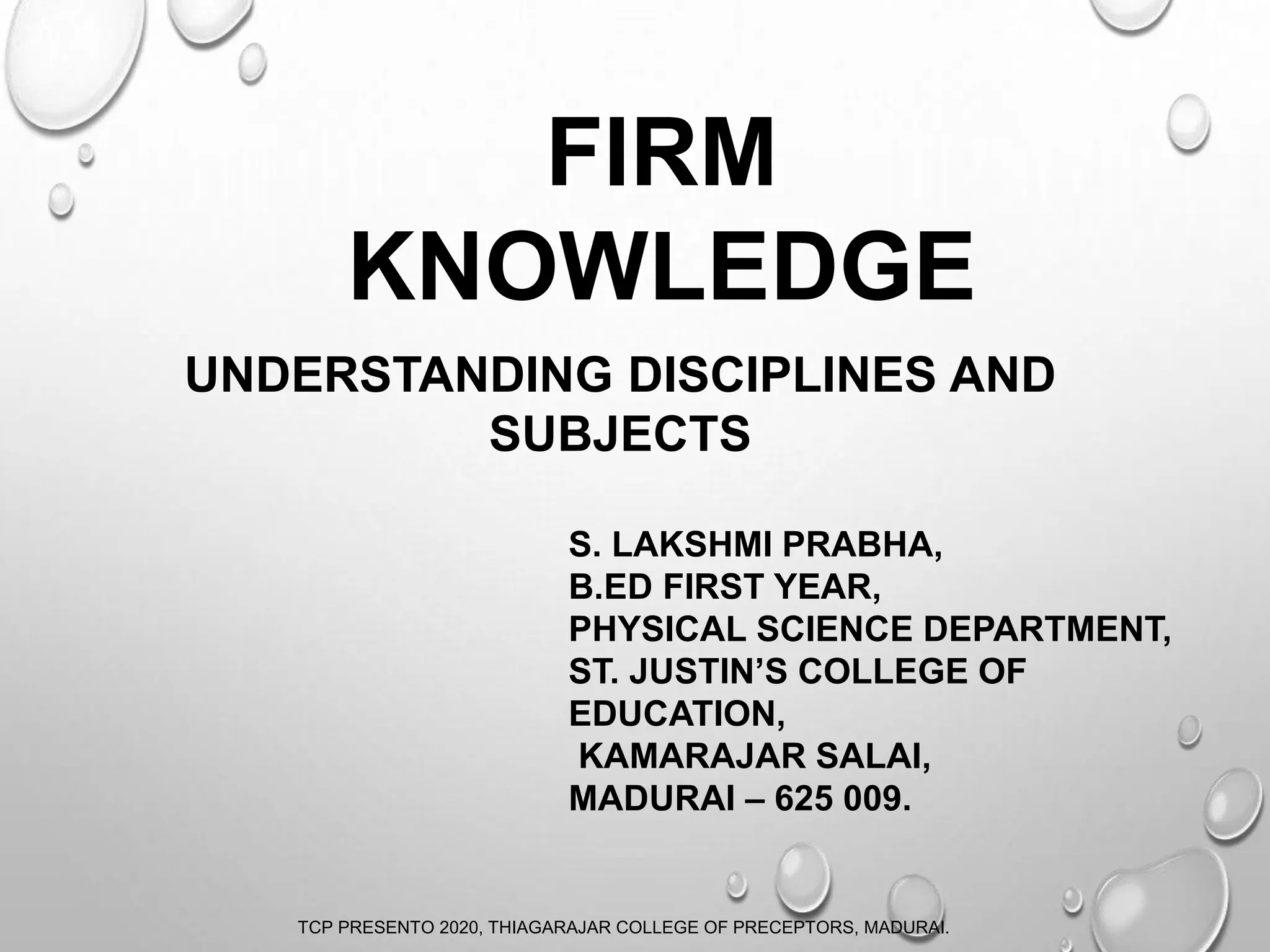 FIRM KNOWLEDGE | PPT