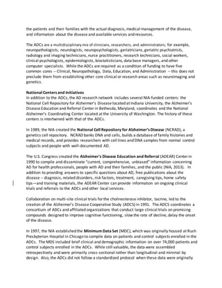 The Alzheimer's Disease Research Network and the Uniform Data Set | PDF