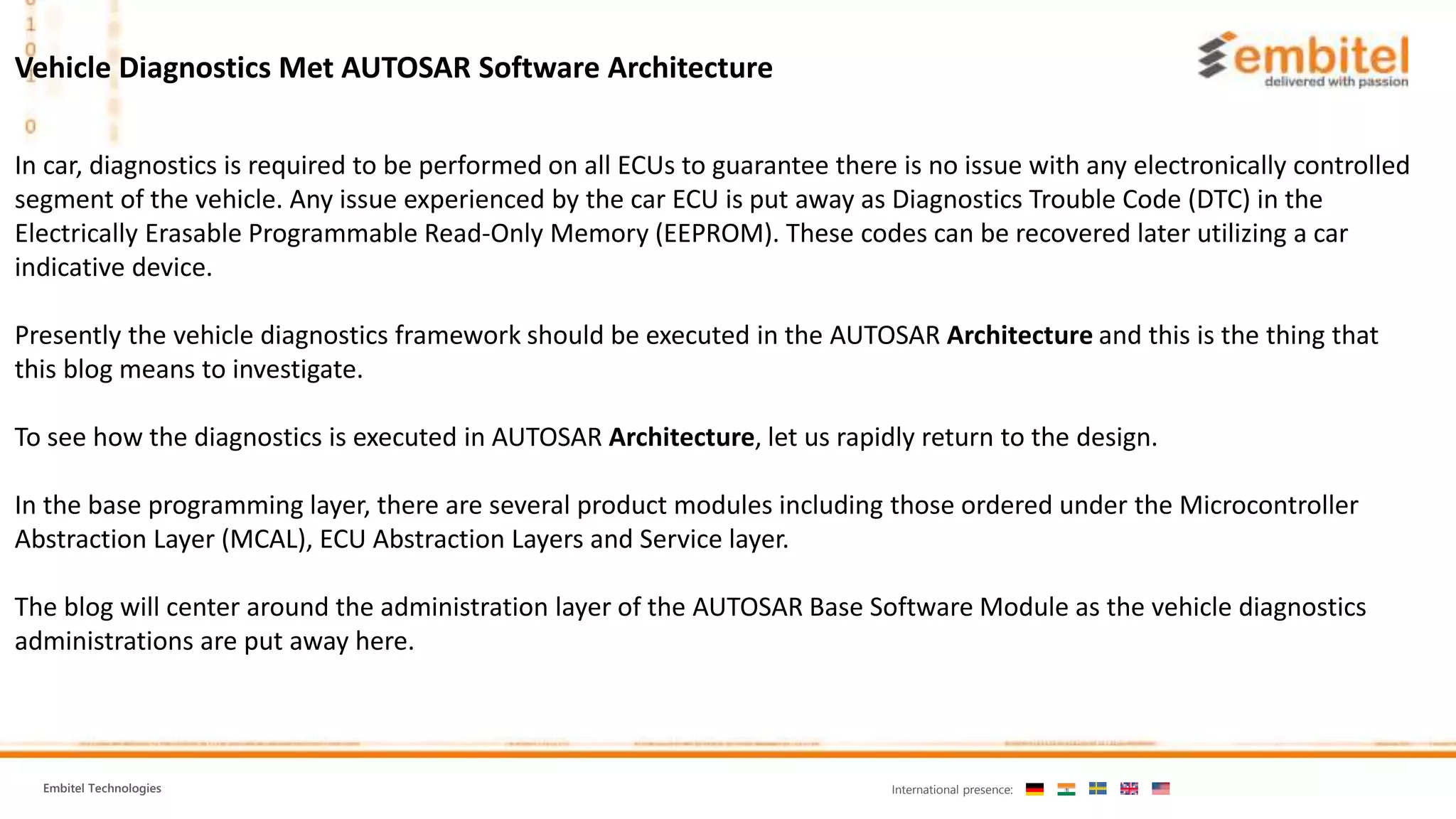 Uds Vehicle Diagnostics In Autosar Software Architecture Pptx