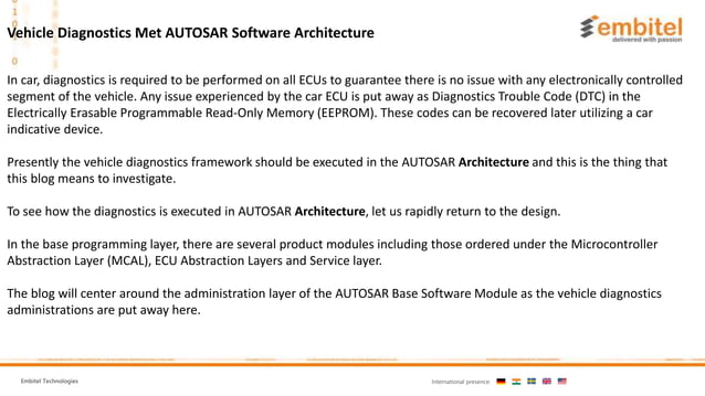 UDS: Vehicle Diagnostics in AUTOSAR Software Architecture | PPTX