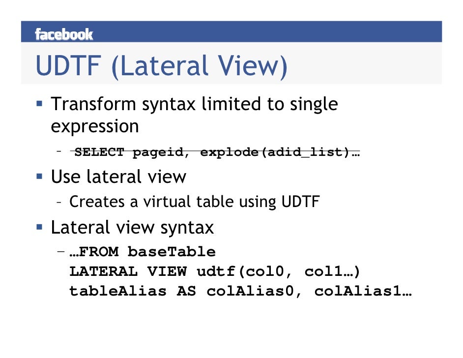 User Defined Table Generating Functions