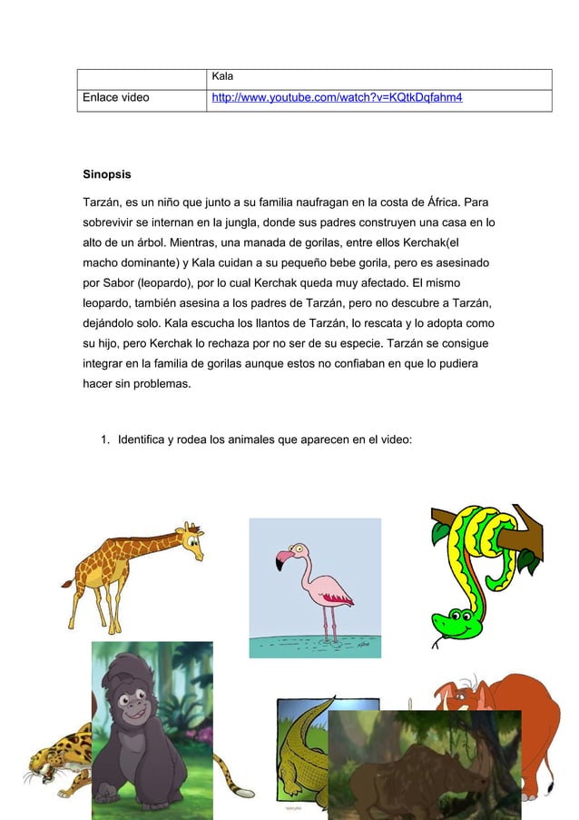 UNIDAD DIDÁCTICA. ANIMALES SALVAJES | DOC