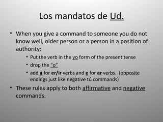Ud, uds, nosotros commands | PPT