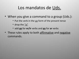Ud, uds, nosotros commands | PPT
