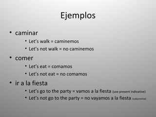 Ud, uds, nosotros commands | PPT