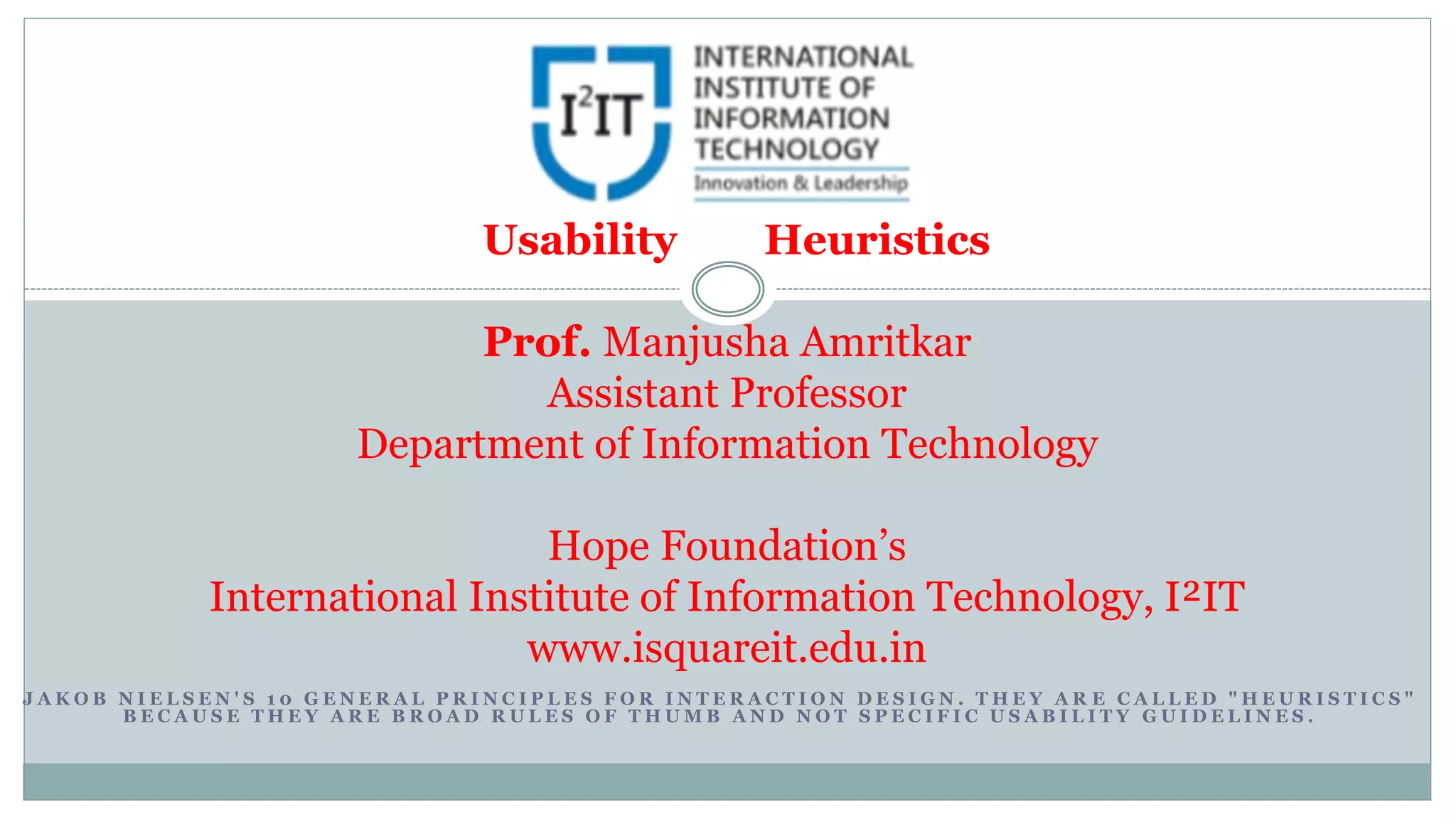 Usability Heuristics - Principles & Examples | PPTX | Internet for ...