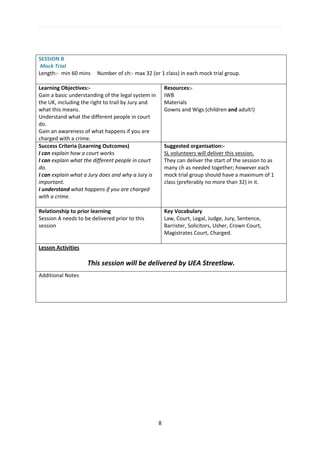 Uea Streetlaw Scheme Of Work Primary KS2 | PDF
