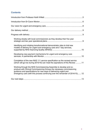 NHS review: transforming urgent and emergency care services in England ...