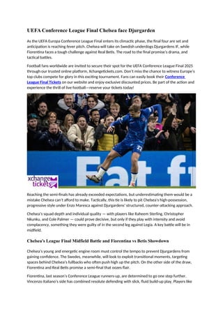 UEFA Conference League Final Chelsea face Djurgarden.docx