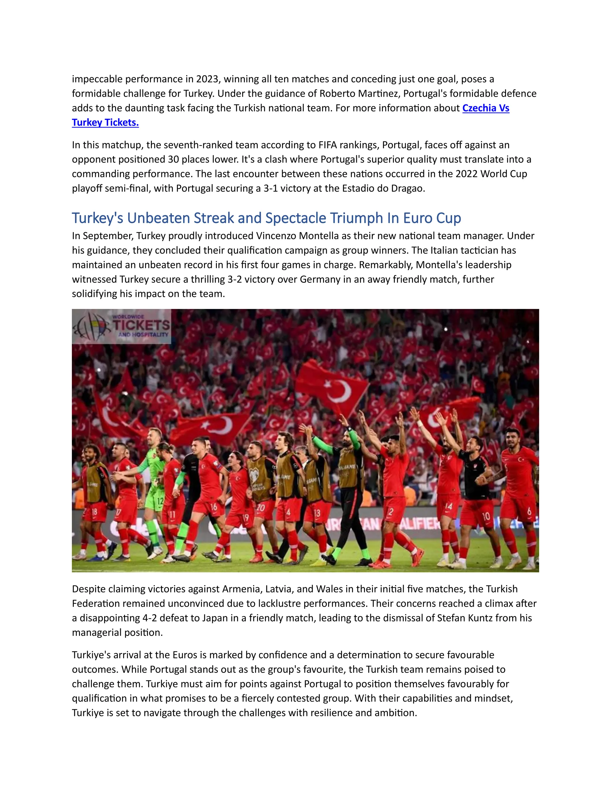 Uefa Euro 2024 High Stakes Turkey Vs Portugal In Group F Showdownpdf