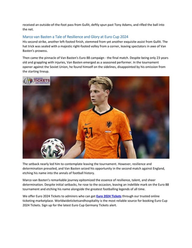 UEFA Euro 2024 Netherlands' Euro 88 Victory Strategic Defenders, Gullit ...