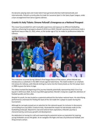 UEFA Euro 2024 Simone Pafundi's Representations for Italy's Youth Teams ...