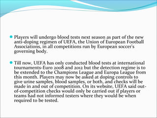 UEFA Gets Tough On Doping | PPT