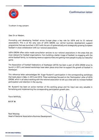 UEFA reference letter | PDF