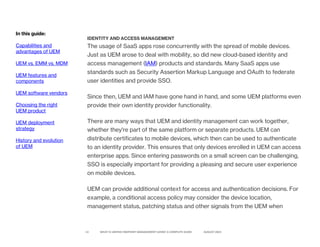 UNIFIED ENDPOINT MANAGEMENT,MOBILE DEVICE MANAGEMENT,ENTERPRISE MOBILITY MANAGEMENT | PDF
