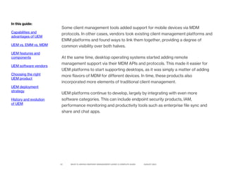 UNIFIED ENDPOINT MANAGEMENT,MOBILE DEVICE MANAGEMENT,ENTERPRISE MOBILITY MANAGEMENT | PDF ...