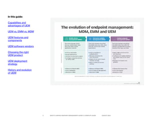 UNIFIED ENDPOINT MANAGEMENT,MOBILE DEVICE MANAGEMENT,ENTERPRISE ...