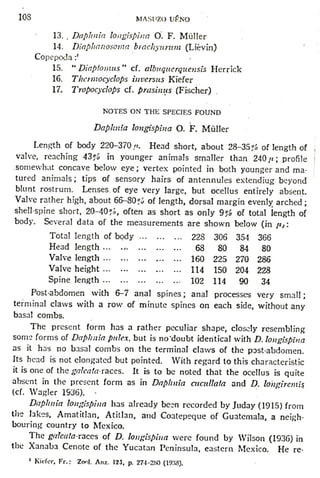 Ueno zooplankton of lago de patzcuaro mexico | PDF