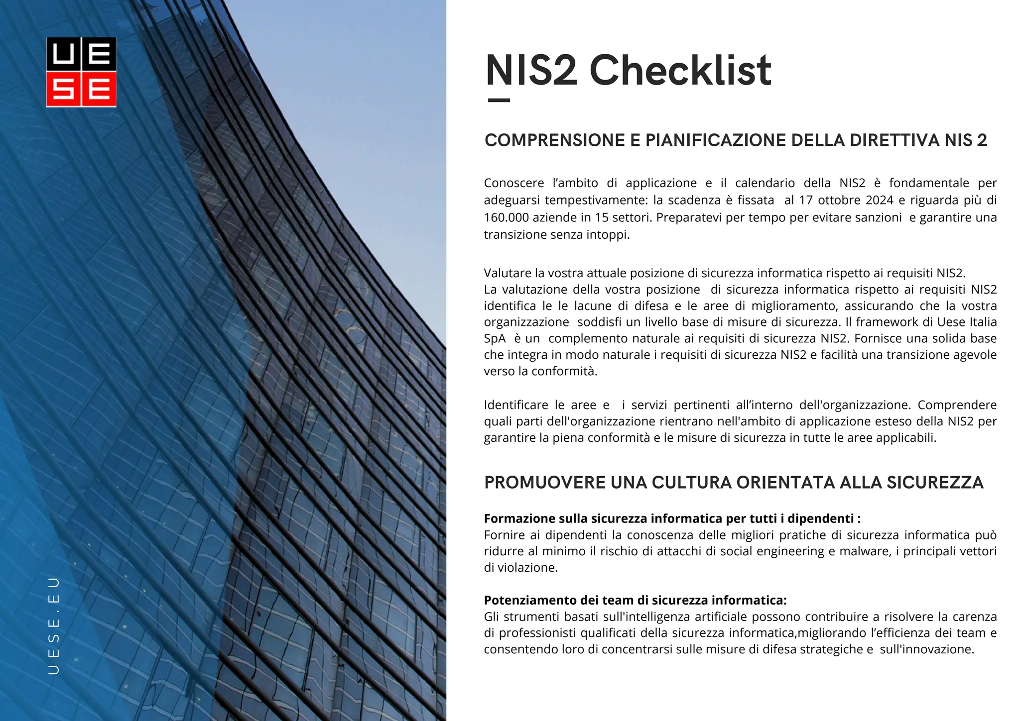 UESE ITALIA Direttiva NIS2 Checklist e obblighi | PDF