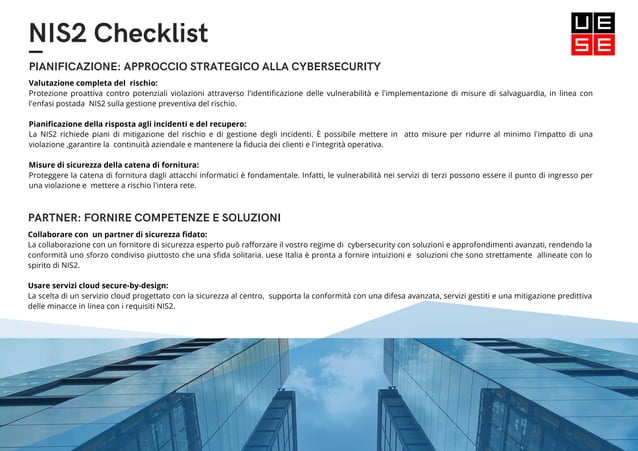 UESE ITALIA Direttiva NIS2 Checklist e obblighi | PDF | Information and ...