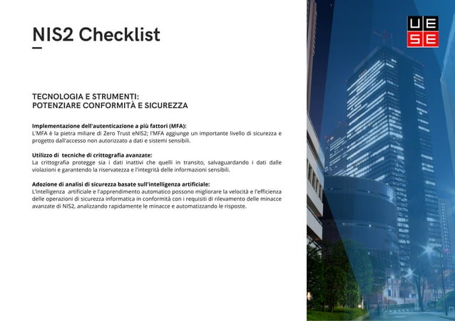 UESE ITALIA Direttiva NIS2 Checklist e obblighi | PDF | Information and ...