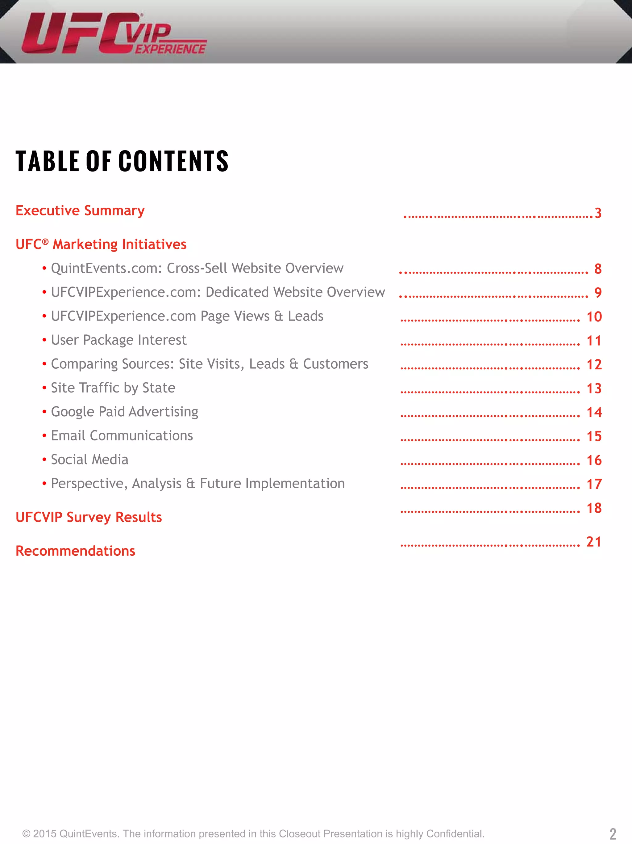 UFC Executive Summary Closeout Report | PDF | Business | Business and ...