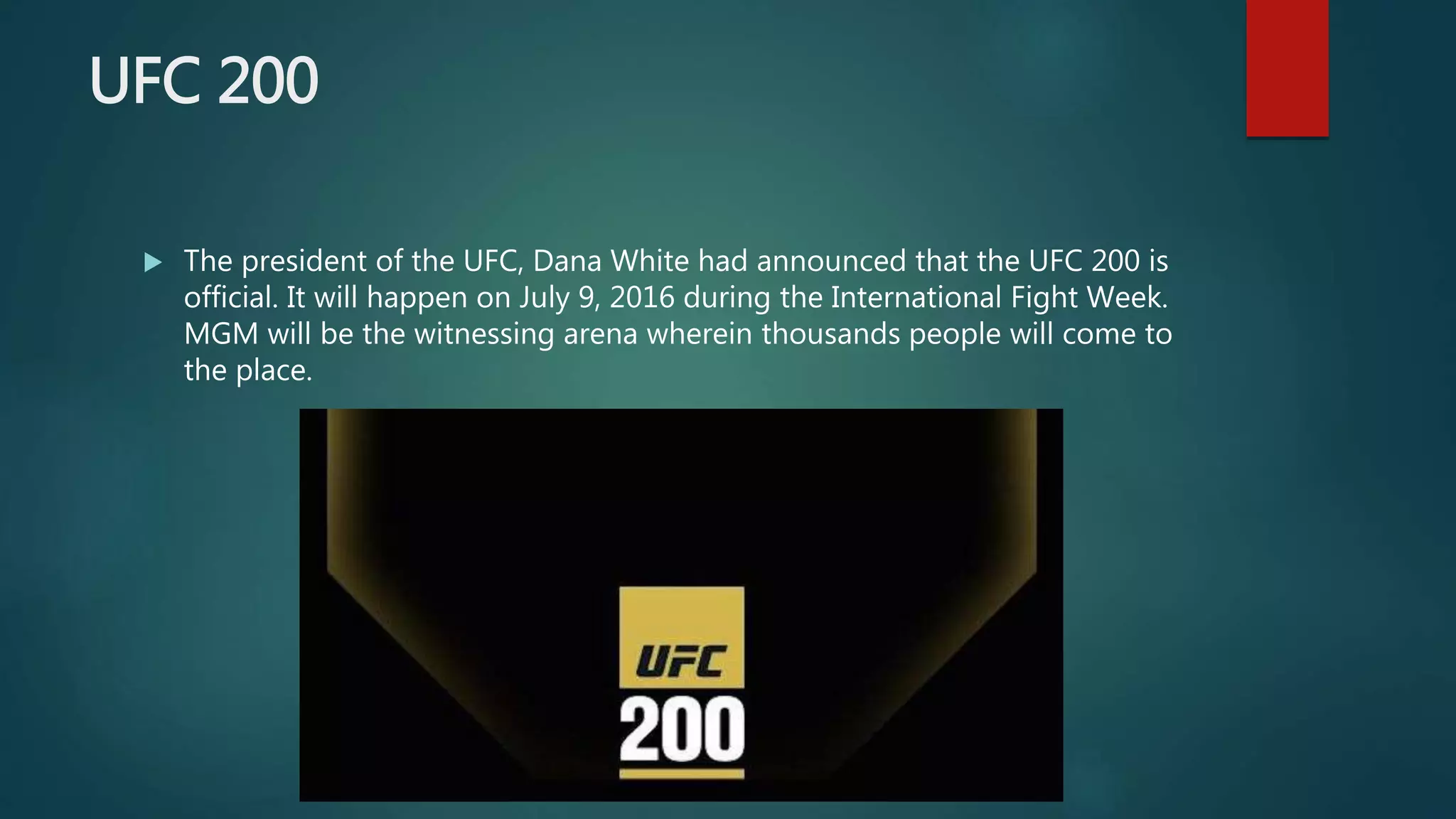 UFC 200 | PPT | Free Download