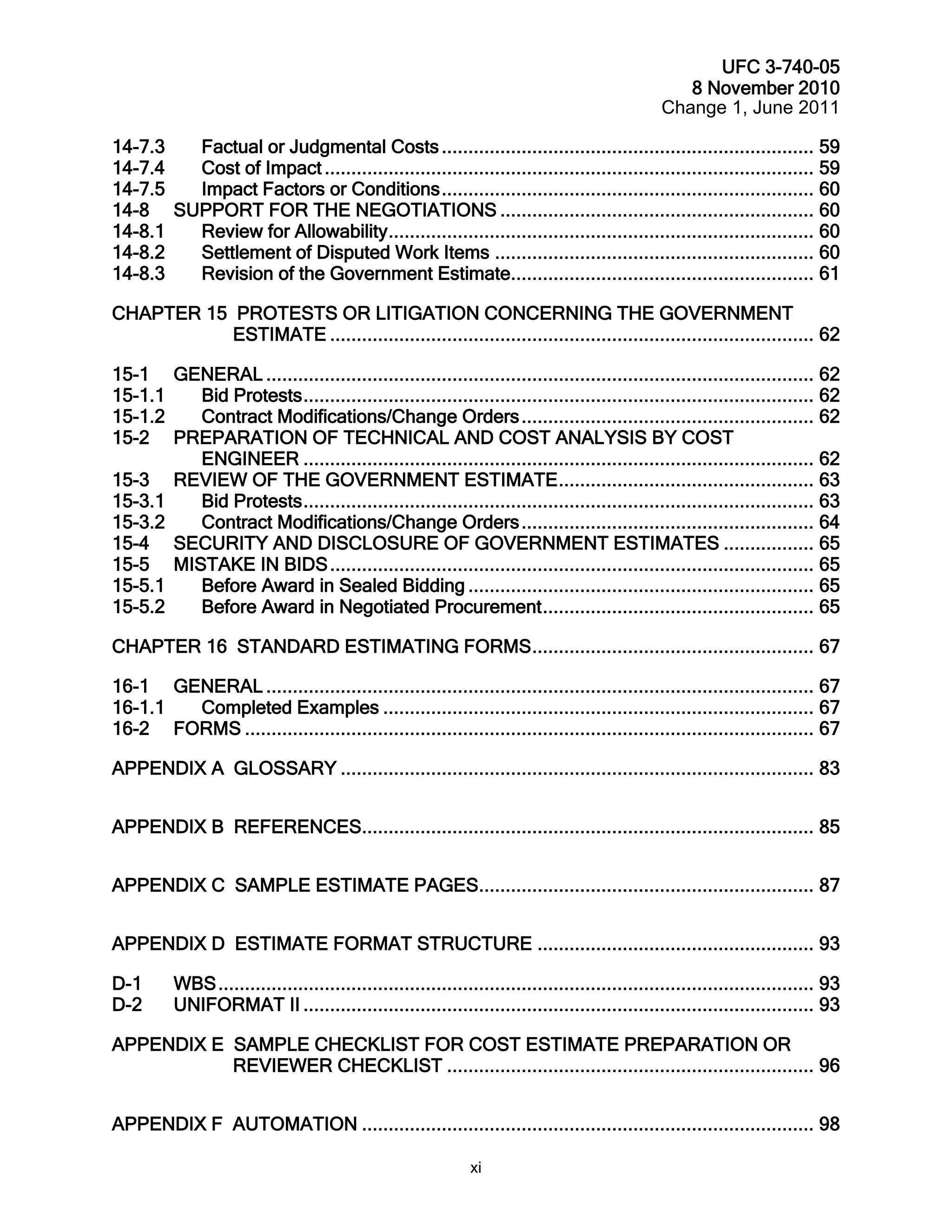 Ufc 3 740-05 handbook construction cost estimating, with change 1 | PDF