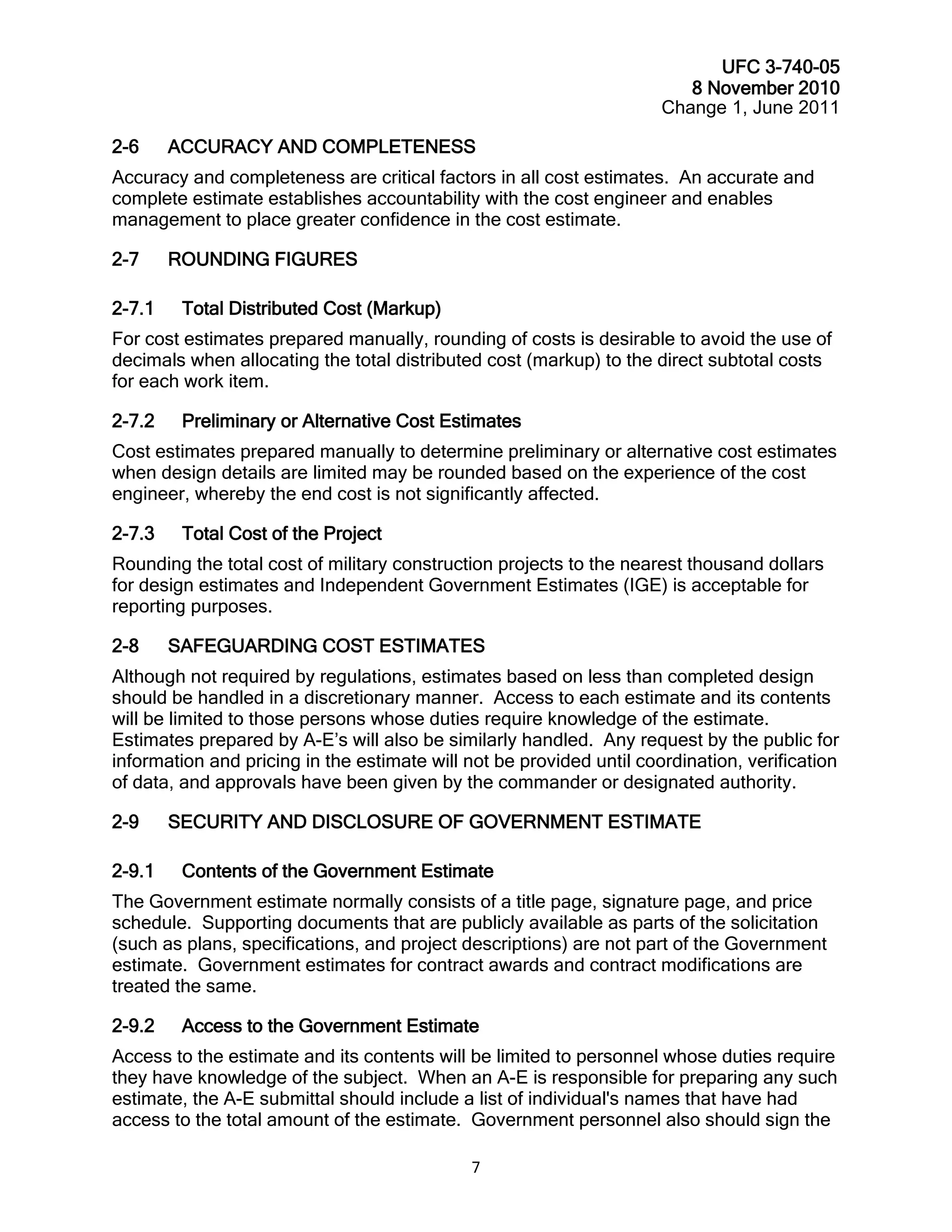 Ufc 3 740-05 handbook construction cost estimating, with change 1 | PDF