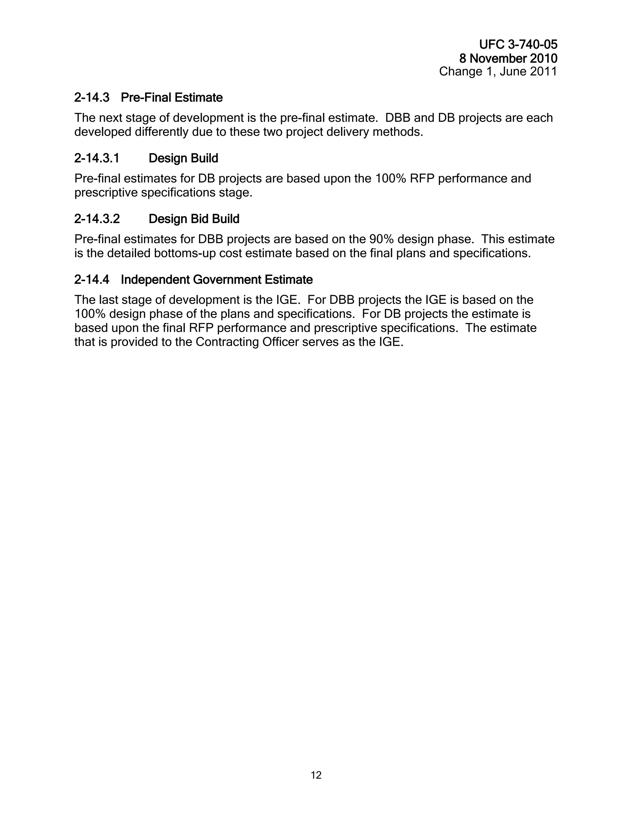 Ufc 3 740-05 handbook construction cost estimating, with change 1 | PDF