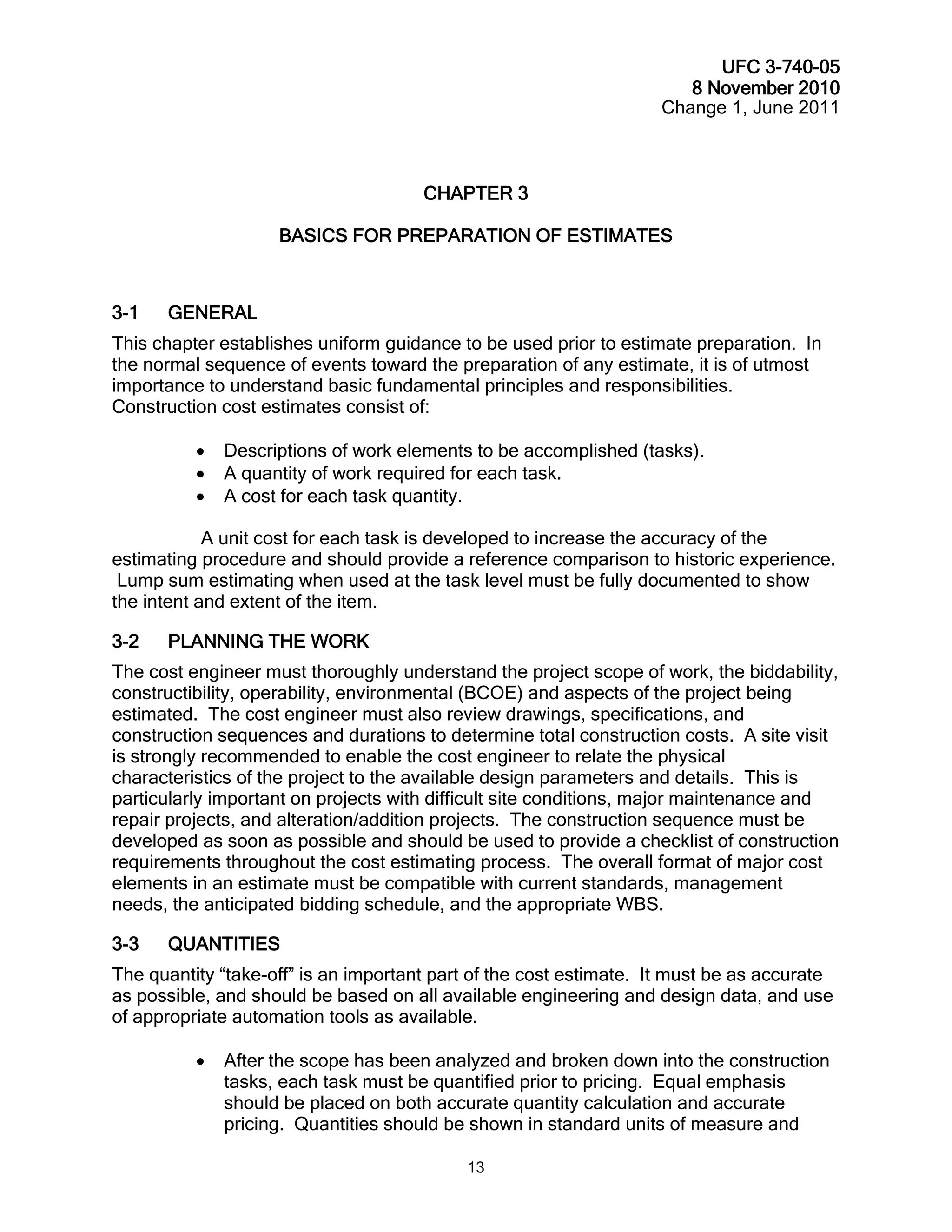 Ufc 3 740-05 handbook construction cost estimating, with change 1 | PDF