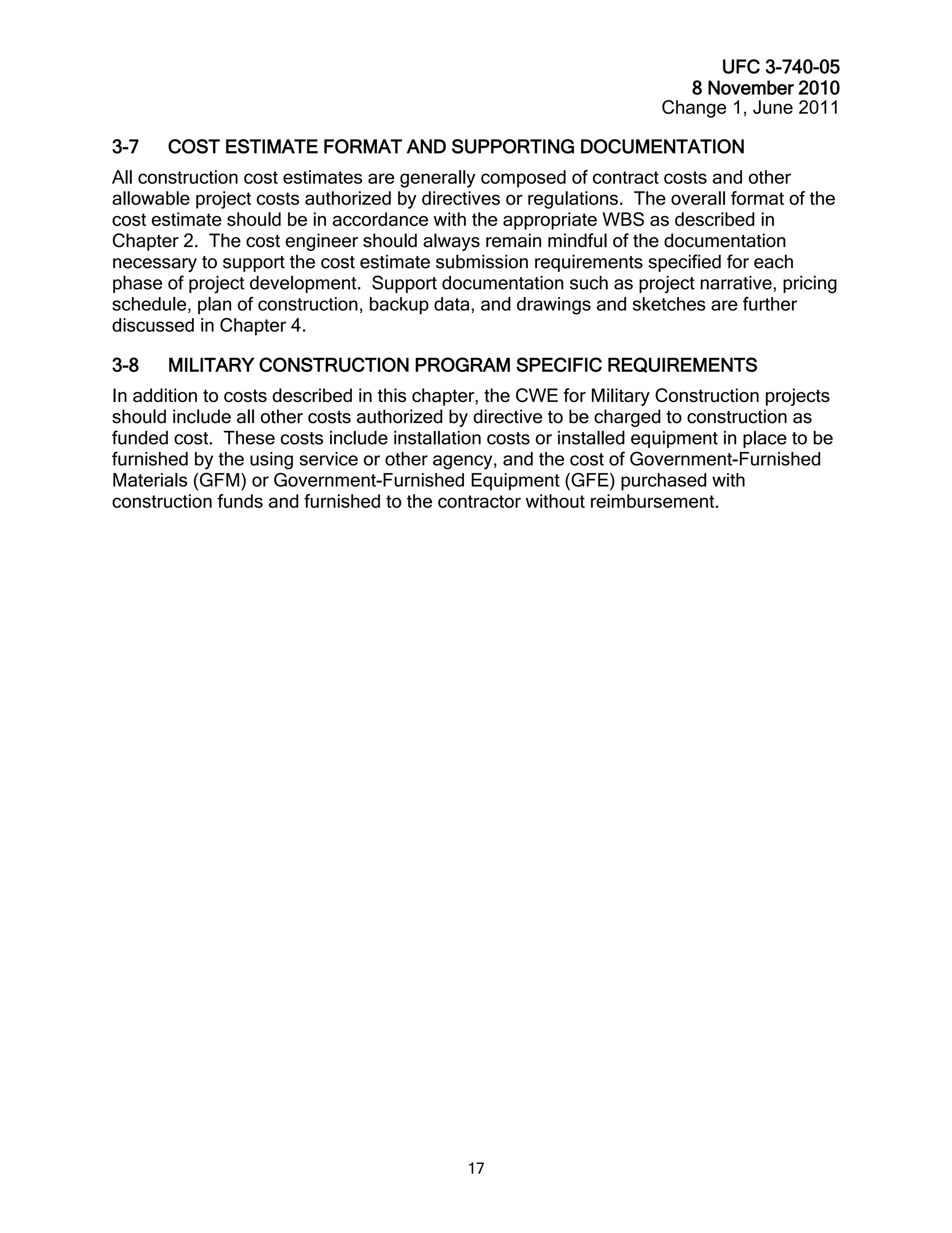 Ufc 3 740-05 handbook construction cost estimating, with change 1 | PDF