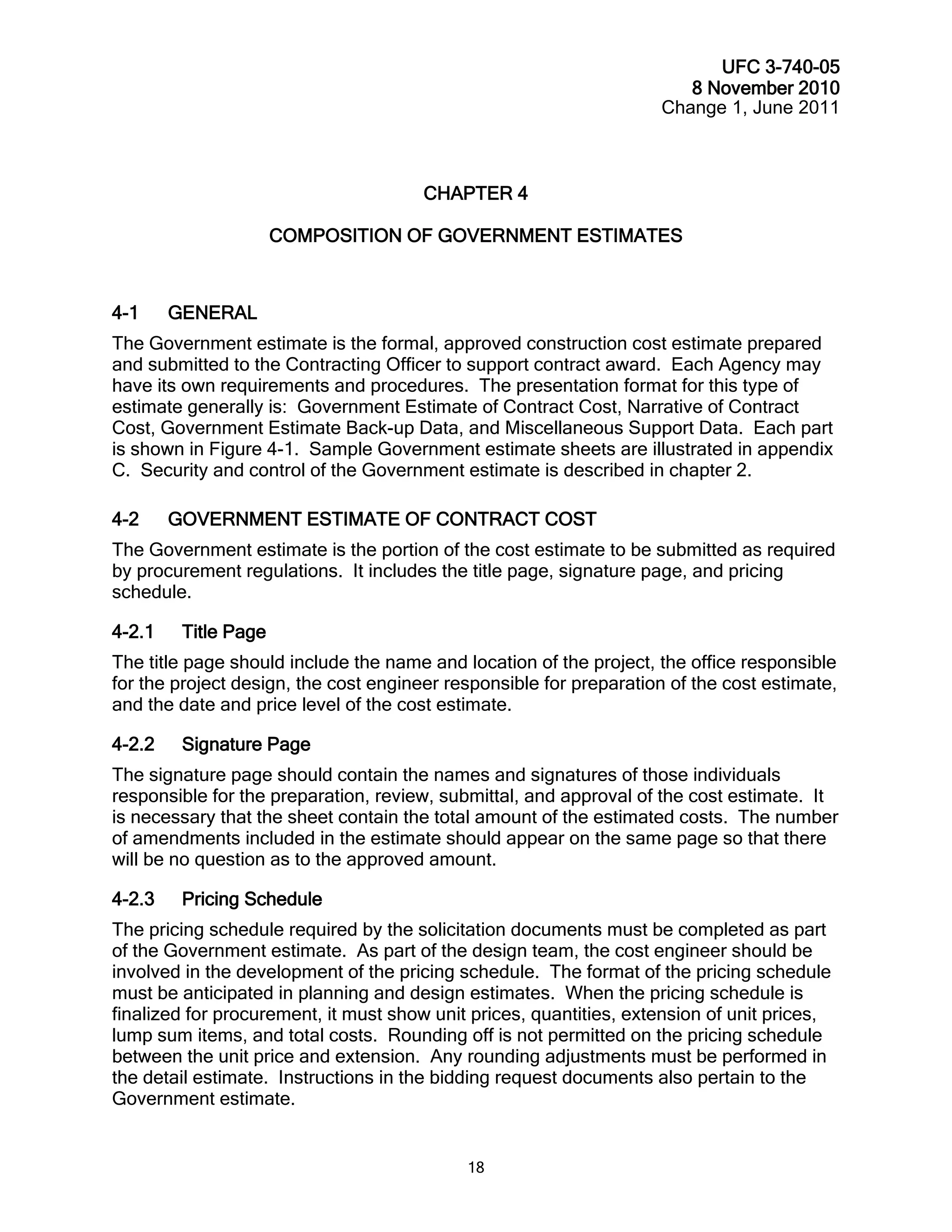 Ufc 3 740-05 handbook construction cost estimating, with change 1 | PDF
